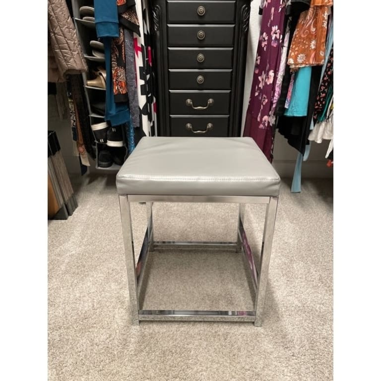 Marlee Upholstered Square Vanity Stool - On Sale - Bed Bath & Beyond ...