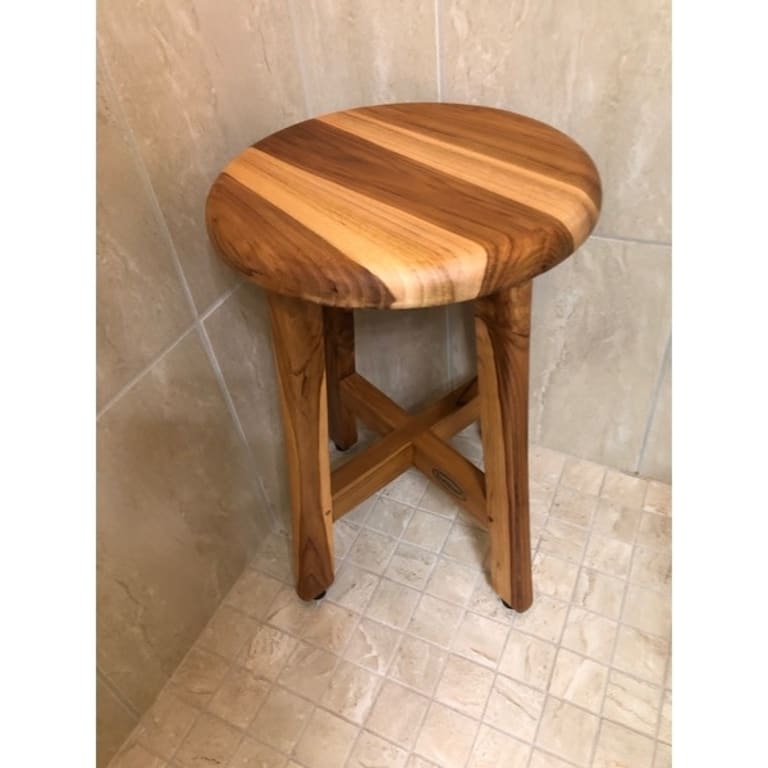EcoDecors EarthyTeak Shoji Teak Shower Stool EarthyTeak Finish - Bed ...