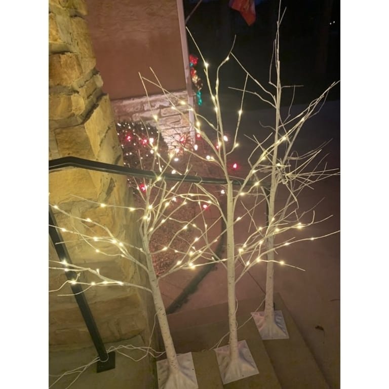 3 Piece Lighted Trees and Branches Set, Christmas Holiday Party ...