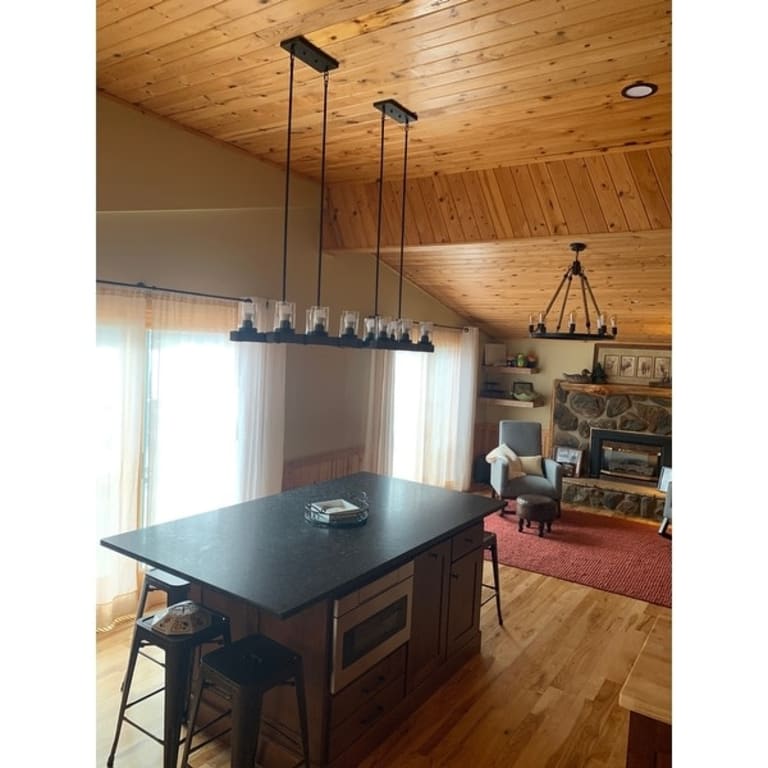 The Gray Barn Farmhouse 6-Light Wood Chandelier Glass Island Lights ...