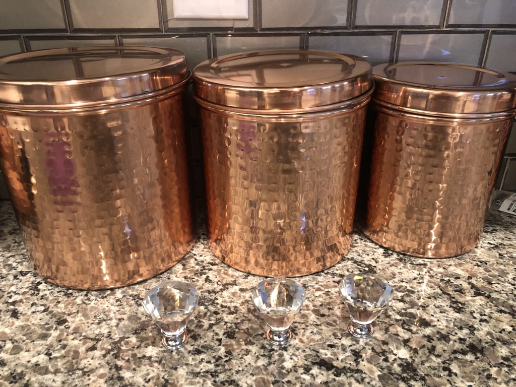 Found & Fable Set of 3 Hammered Copper Canisters