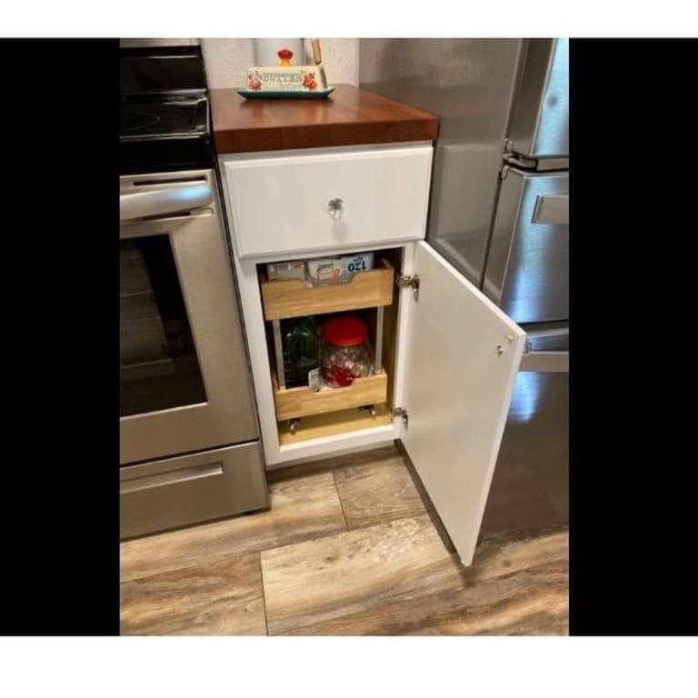 Glidez 2-Tier Steel and Wood Pull-Out/Slide-Out Storage Organizer - On ...