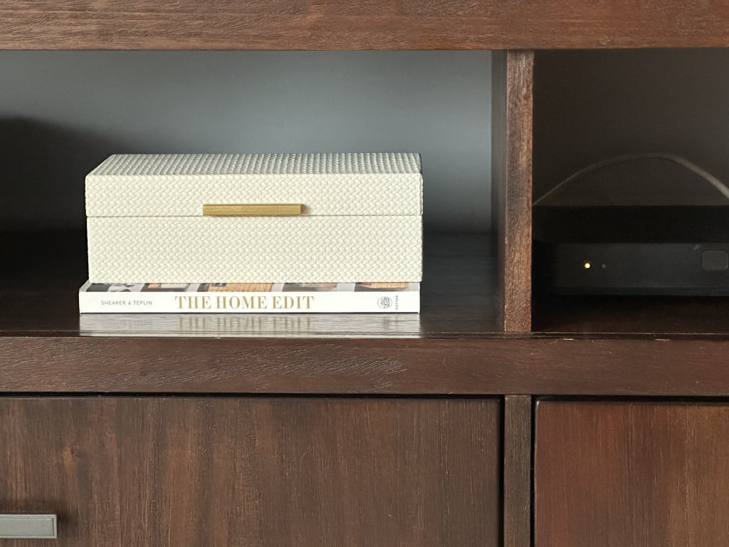 White Faux Leather Box, 10x6