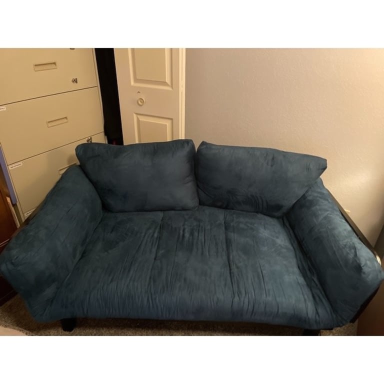 Porch & Den Boyd Blue Suede Daybed Lounger - Bed Bath & Beyond - 11903664