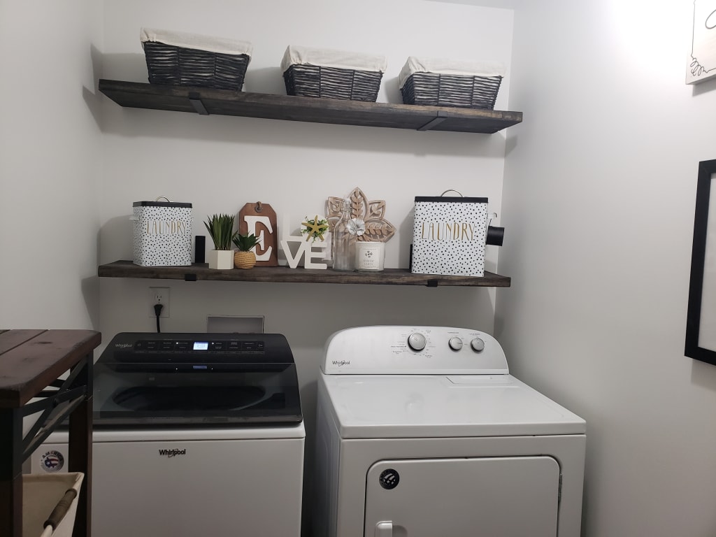 Large White & Black Metal Laundry Canister | Doreen | At Home