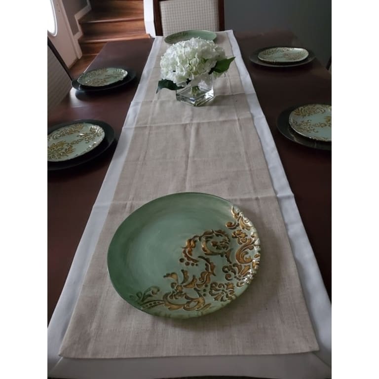 Double Layer Table Runner With Thick Border Design - On Sale - Bed Bath ...