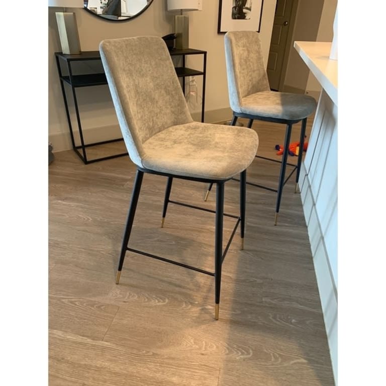 Evora Velvet Counter Stool (Set of 2) - Bed Bath & Beyond - 31515738