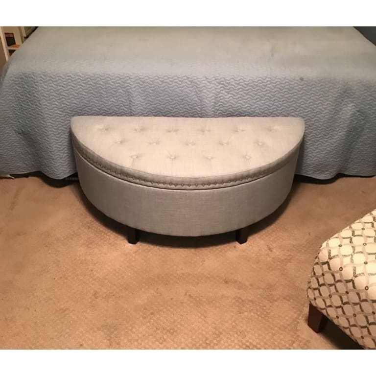 Adeco Half Moon Storage Ottoman Semi Circle Bench - On Sale - Bed Bath ...