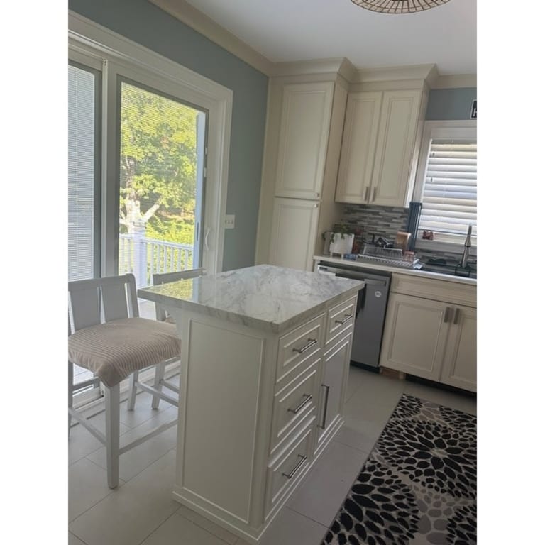 Crosley Cutler Faux Marble Top Kitchen Island - 27"d x 42"w x 36.25"h ...
