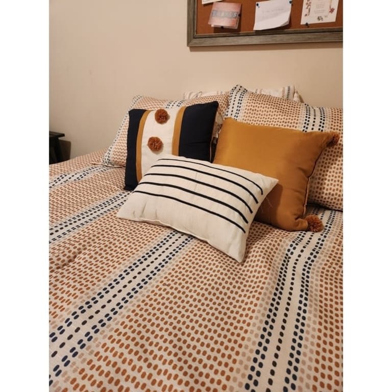 Nanshing Nelda 14 Piece Striped Faux Linen Comforter Set - Bed Bath ...