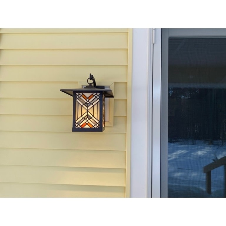 Bawe Grey Stained Glass Oil Rubbed Bronze Light Fixture By Havenside Home 9x1075x1175 On