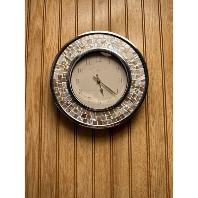FirsTime & Co. Pearl Mosaic Wall Clock, American Crafted, White ...