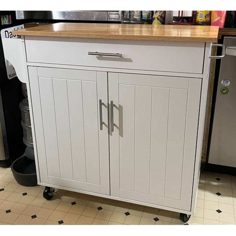 Rolling Kitchen Island with Storage Cabinet - On Sale - Bed Bath ...
