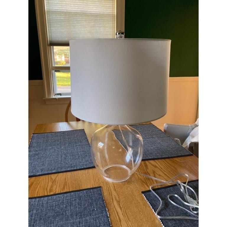 SAFAVIEH Lighting Orlen 24-inch Clear Glass LED Table Lamp - 15" W x 15 ...