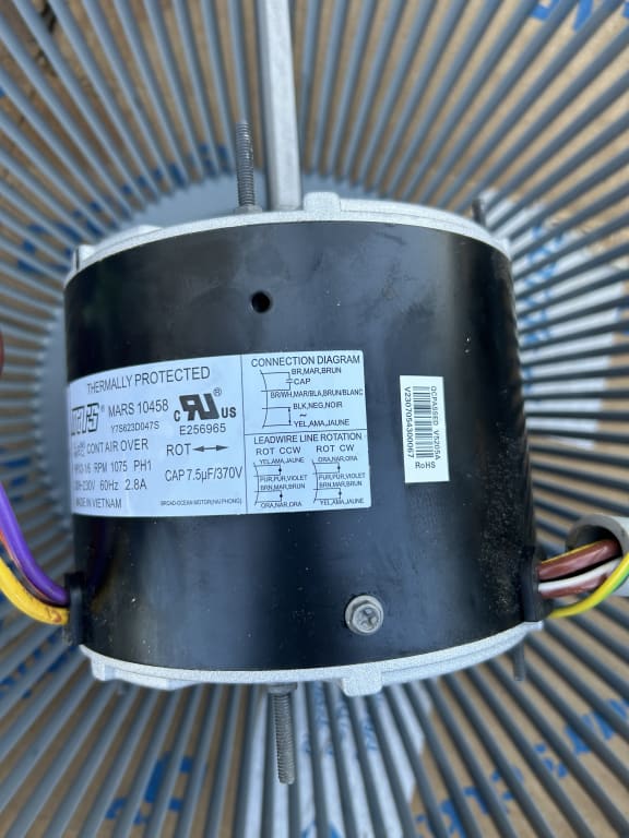 10458 - MARS 10458 - 5.5" Multi-Horsepower Condenser Fan Motor (1/3 to ...