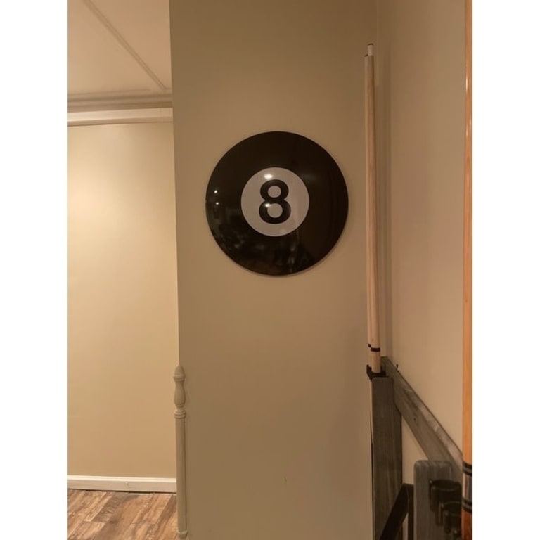 American Art Decor Eight (8) Ball Metal Sign for Pool Hall, Game Room ...