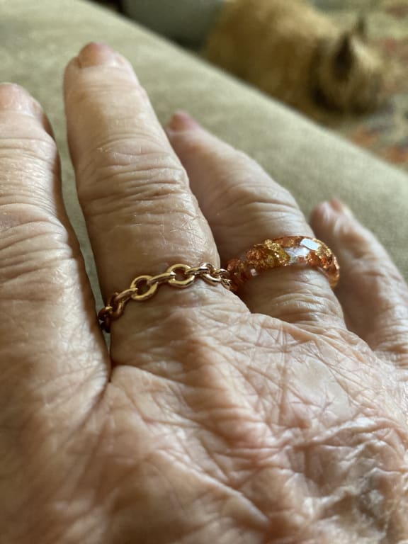 Anya Chain Ring in 18K White Gold