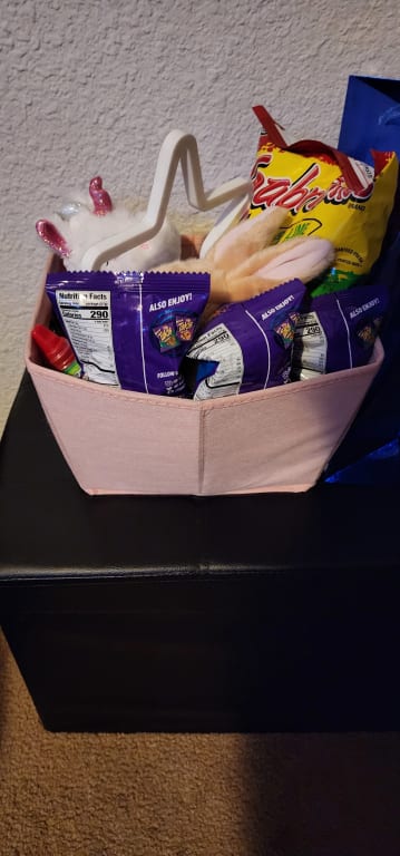 Pink Collapsible Tapered Storage Tote, Large