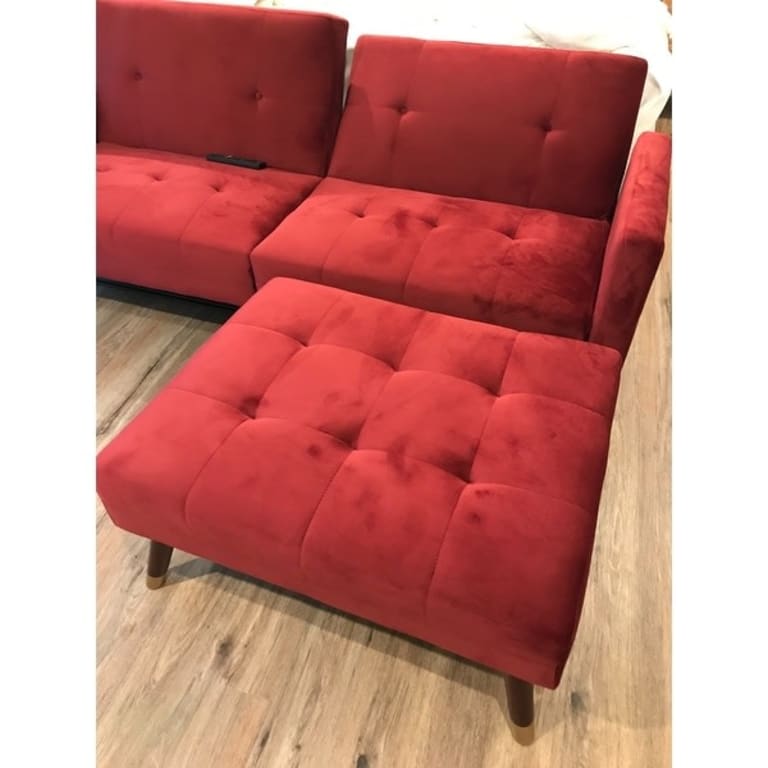 Carson Carrington Valas Button Tufted Velvet Ottoman - Bed Bath ...