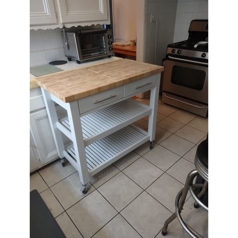 Chris & Chris Pro Chef Work Station Natural All Wood - Bed Bath ...