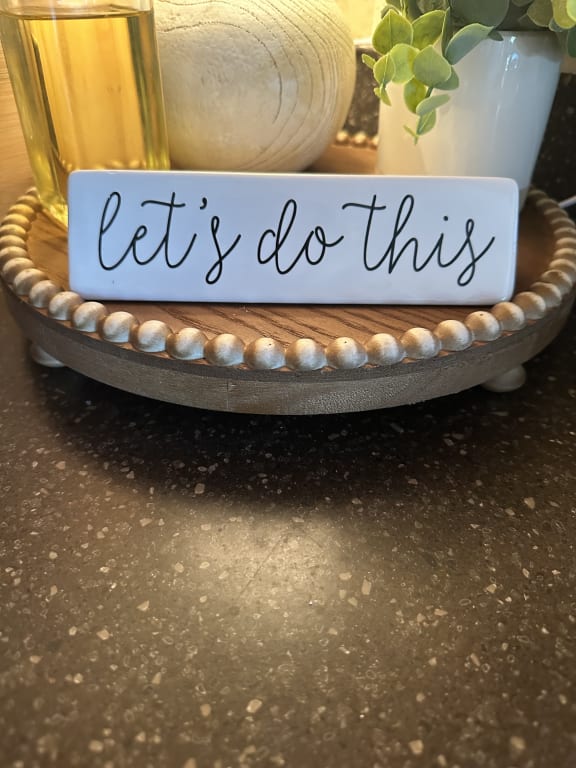 Let's Do This Ceramic Triangle Block Sign, 7x2