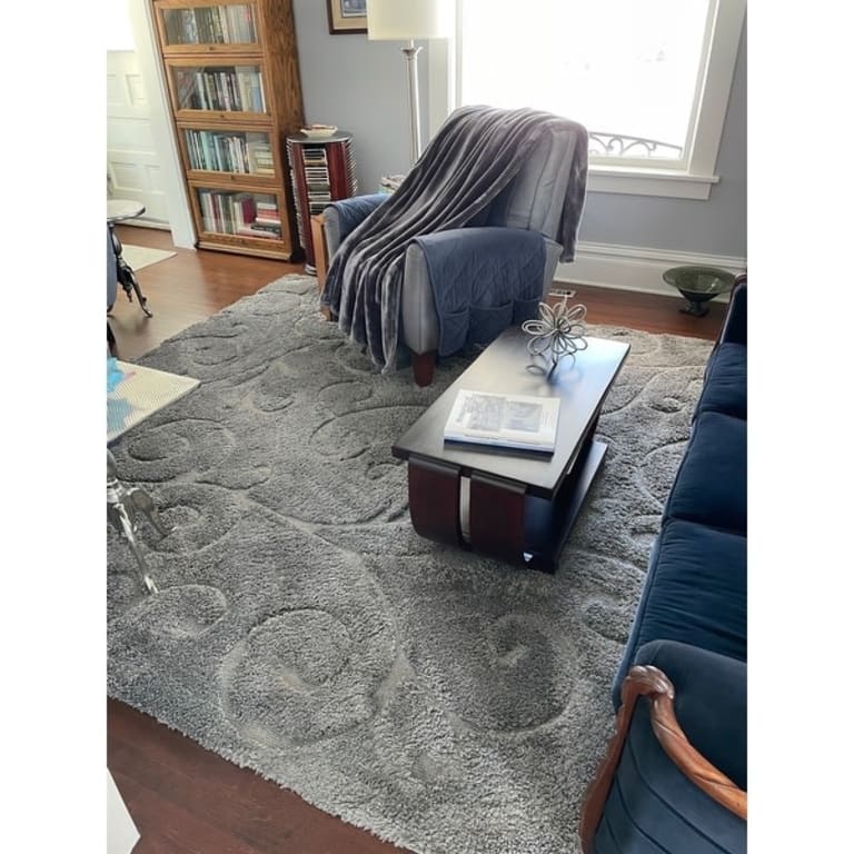 SAFAVIEH Florida Shag Shahin Scroll 1.2-inch Thick Textured Rug - Bed ...