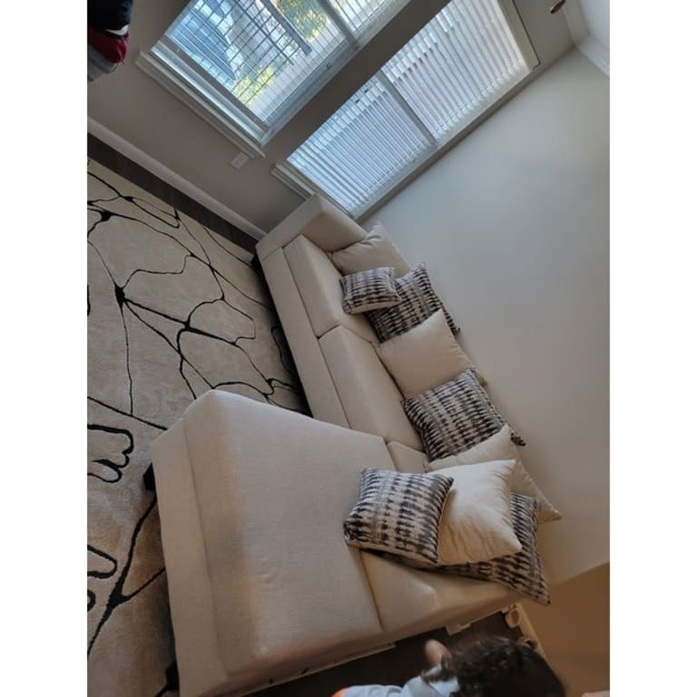 COSMOLiving Mid Century Modern Marble Cream Beige Large Fluffy Area Rug ...