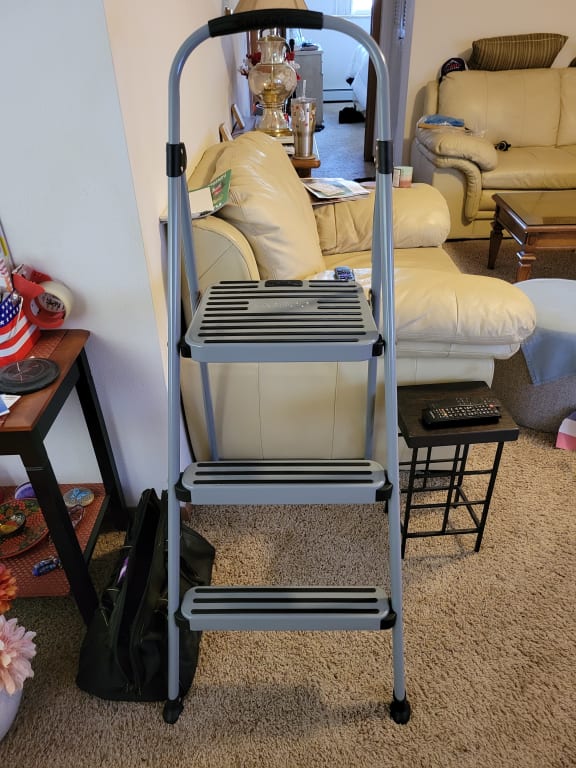 3-Step Cosco Grey Metal Step Ladder
