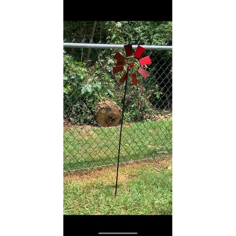 Alpine Corporation 52" Tall Outdoor Metal Windmill Spinner Stake Yard ...