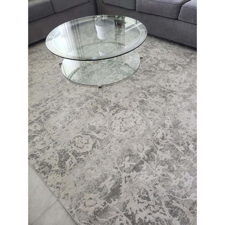 Cheyenne Abstract Grey and White Viscose Blend Area Rug - Bed Bath ...