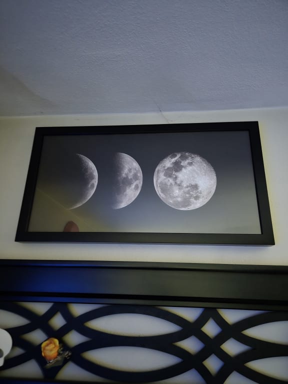 Glass Framed Moon Phases Art, 12x24