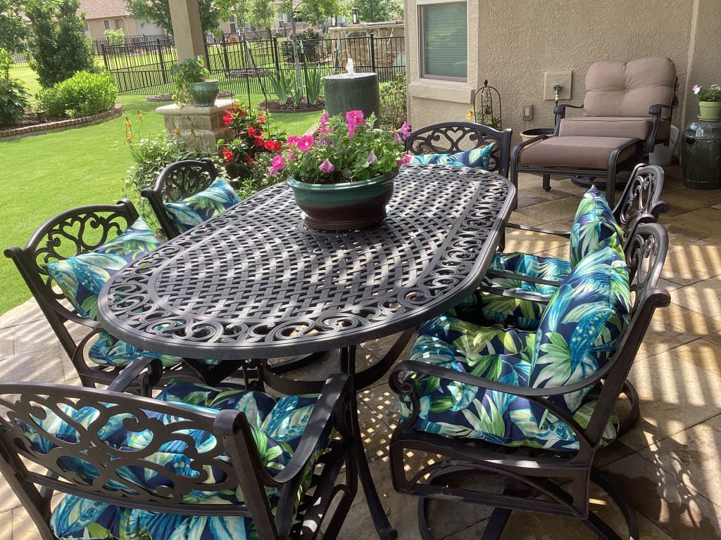 Seneca Navy Blue Wicker Outdoor Seat Cushion