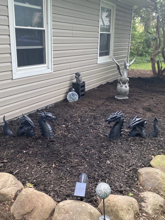 Mythical Dragon Outdoor Garden Statue, 40" | At Home