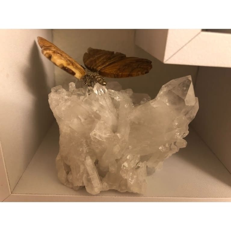 NOVICA Handmade Earth And Wind Jasper And Quartz Figurine (Brazil) - 3.5" H x 3.1" W x 2.4" D ...