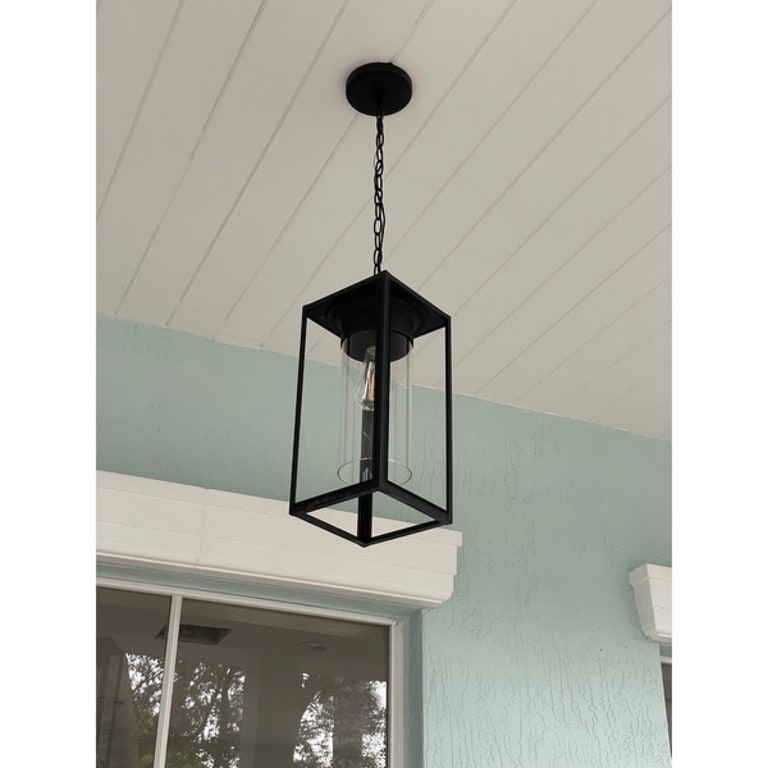 Shimik 18-inch Black Outdoor Wall Light by Havenside Home - Bed Bath ...