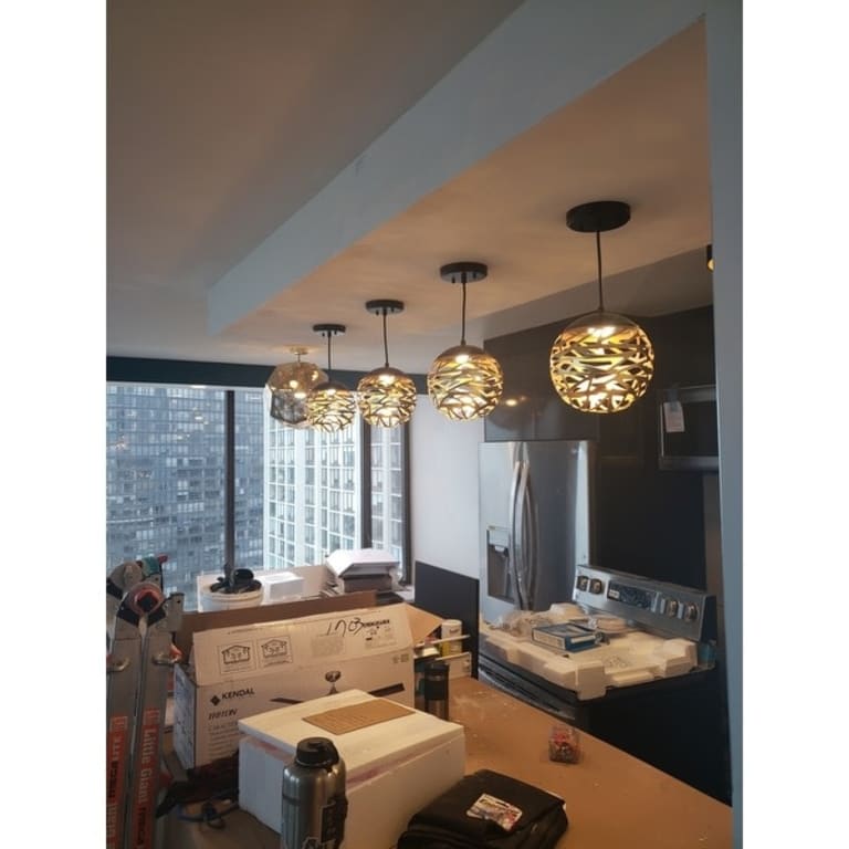 George Kovacs Golden Eclipse Coal And Honey Gold LED Mini Pendant - Bed ...