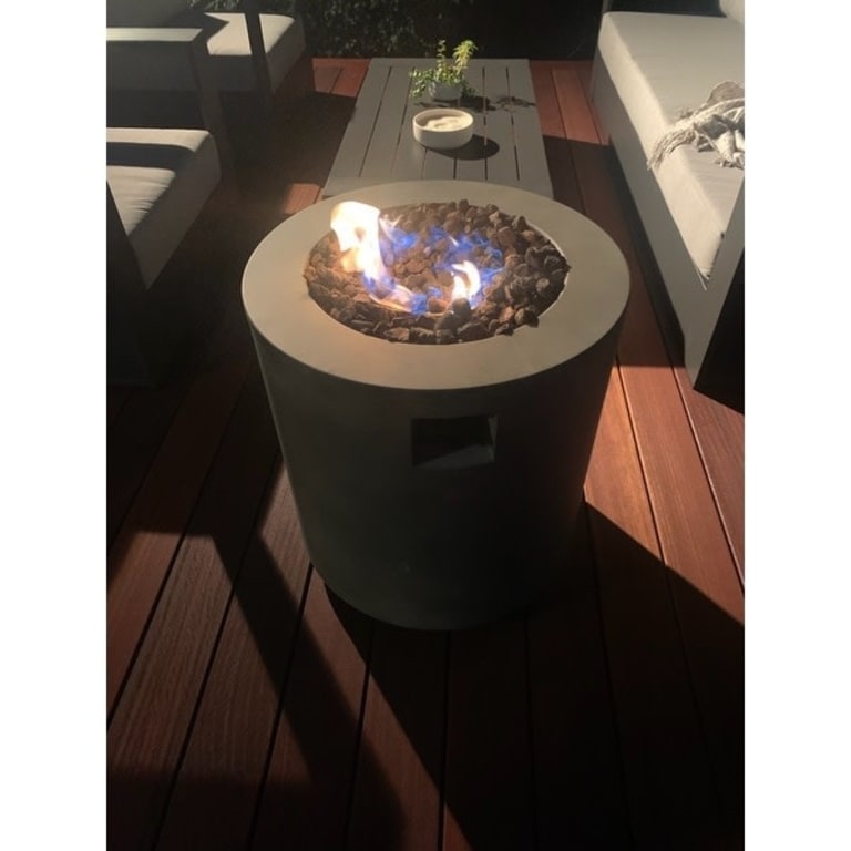 Acero 23" Round Steel Gas Fire Column - Bed Bath & Beyond - 33185125