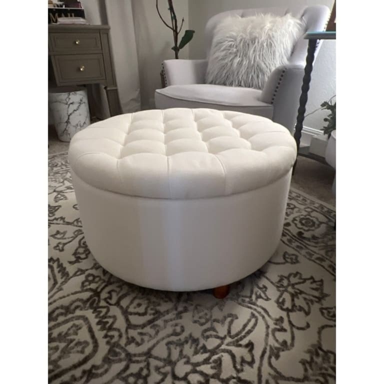 Kotter Home Round Tufted Storage Ottoman - Bed Bath & Beyond - 31319336