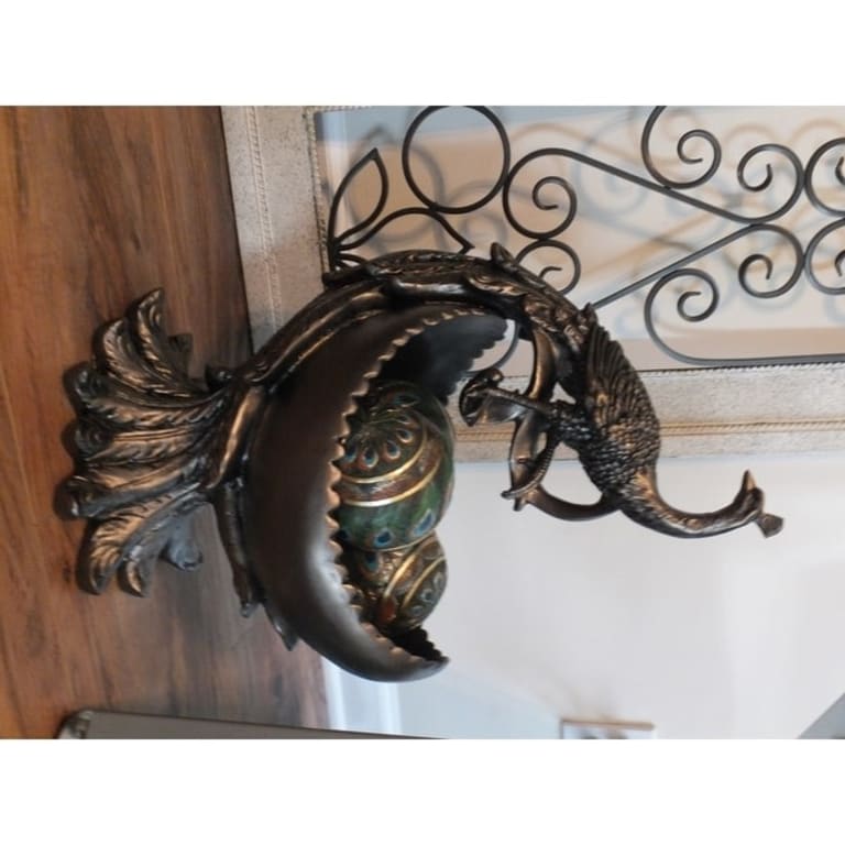 Design Toscano Peacock's Bounty Centerpiece Sculptural Bowl - 13 x 8.5 ...