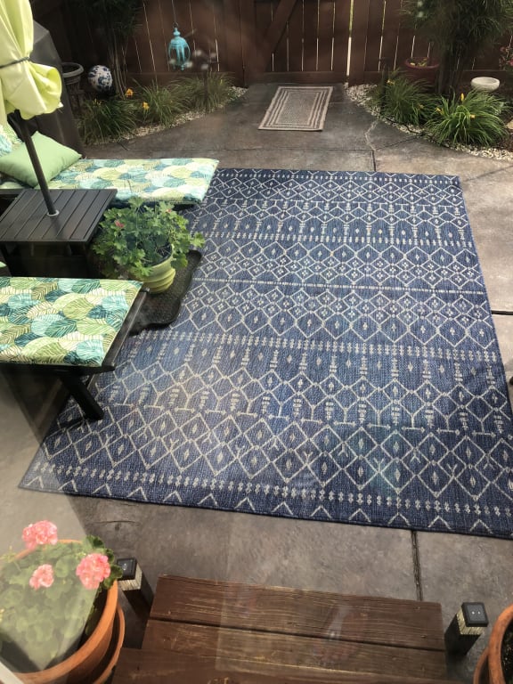 Navy Collector Design Sisal Indoor Outdoor Rug 5x7 | At Home