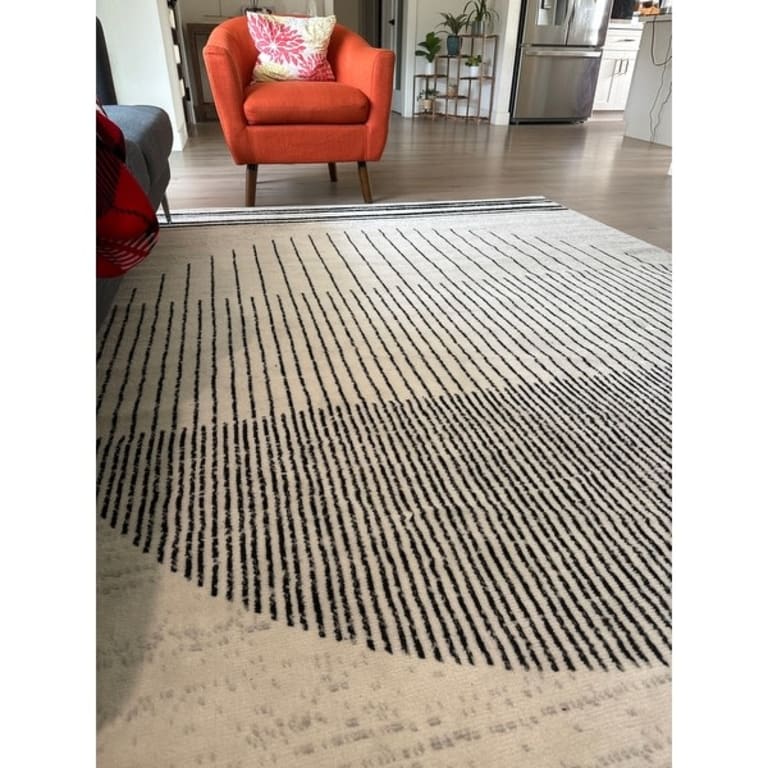 Livabliss Joel Mod Black/Ivory Ombre Geometric Striped Area Rug - On ...