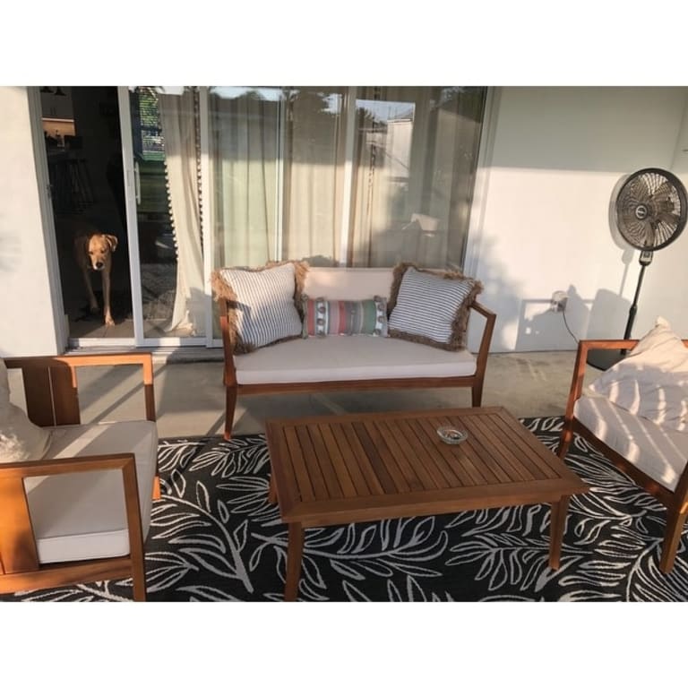 Nicholson Outdoor 4-seat Acacia Chat Set by Christopher Knight Home ...