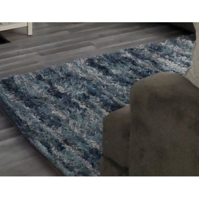 Addison Borealis Blue/ Grey/ Ivory Plush Abstract Shag Area Rug (5'3 x ...