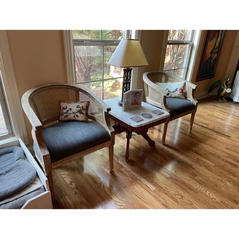 Steinaker Wood and Cane Accent Chairs (Set of 2) by Christopher Knight ...