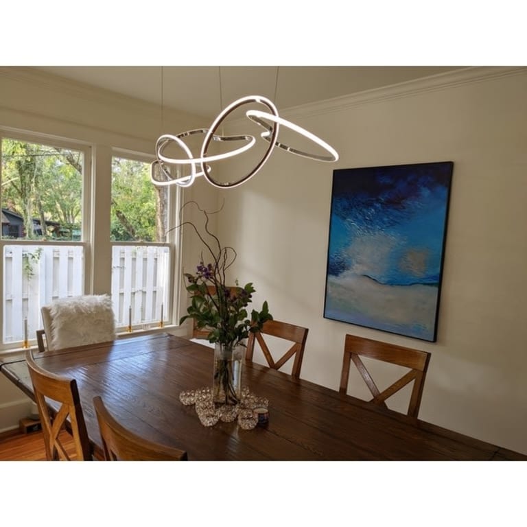 Seoul Hoops Dimmable Integrated LED Rectangular Chandelier - N/A - Bed ...