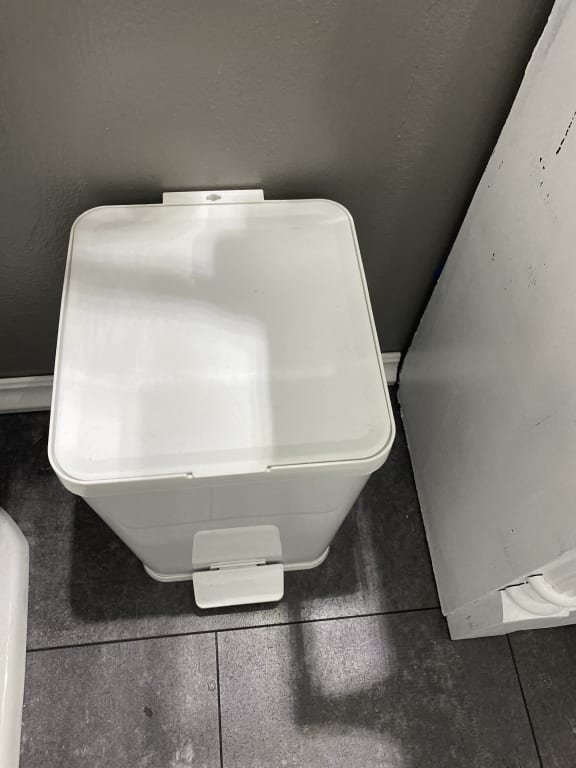 White Step Trash Can with Removable Inner, 8.5l