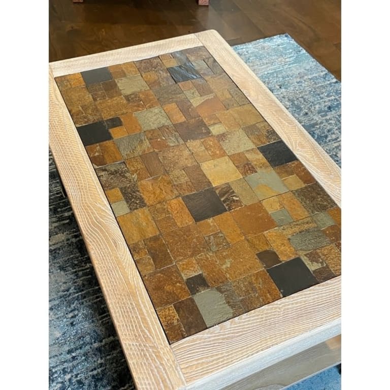 Rustic Solid Wood Slate-top Cocktail/ Coffee Table - Bed Bath & Beyond ...