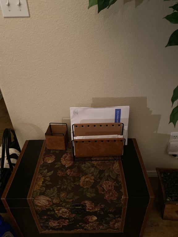 Brown Faux Leather Magazine File