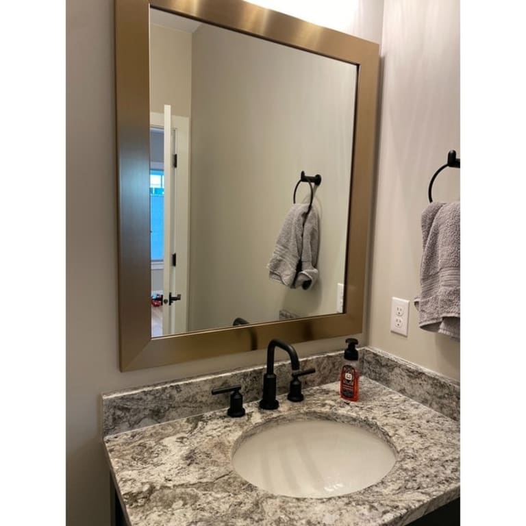 Contemporary Champagne Wall Mirror - Bed Bath & Beyond - 20447207