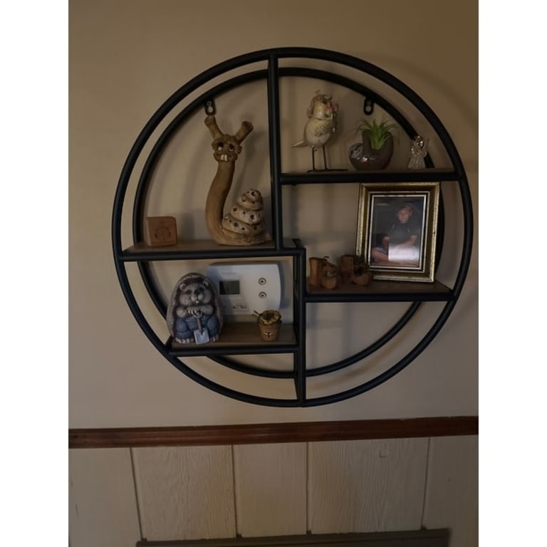 Wall Mounted Circular Shelf Round Wall Hanging 4Tier Shelves - Bed Bath ...